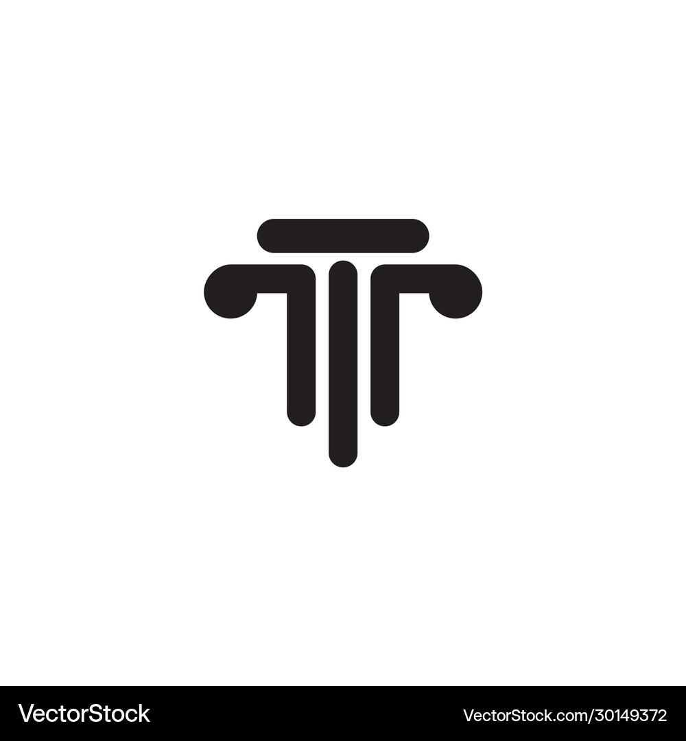Pillar Icon Logo Design Template Royalty Free Vector Image