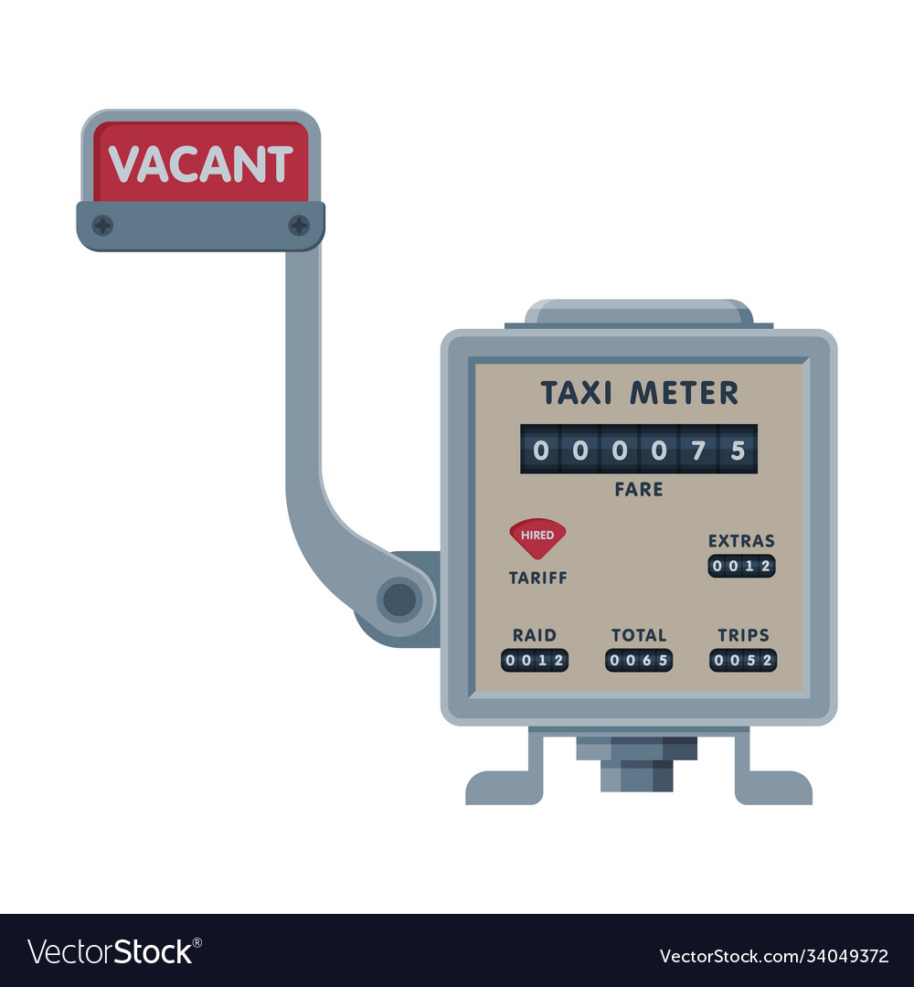 Retro taximeter device calculating equipment Vector Image