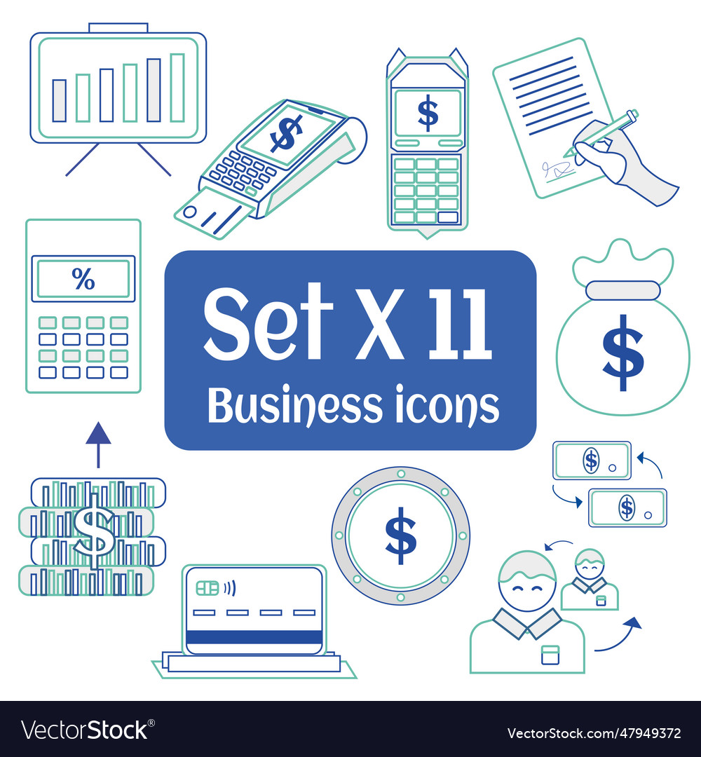 Set of different business icons Royalty Free Vector Image
