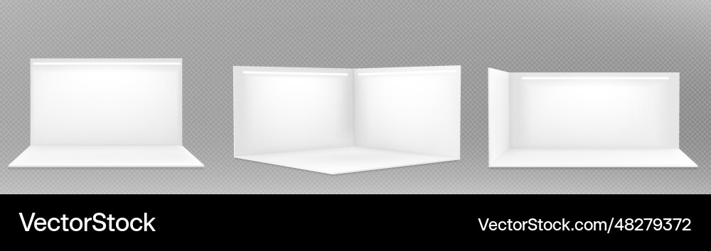 Set of realistic 3d booth mockups Royalty Free Vector Image