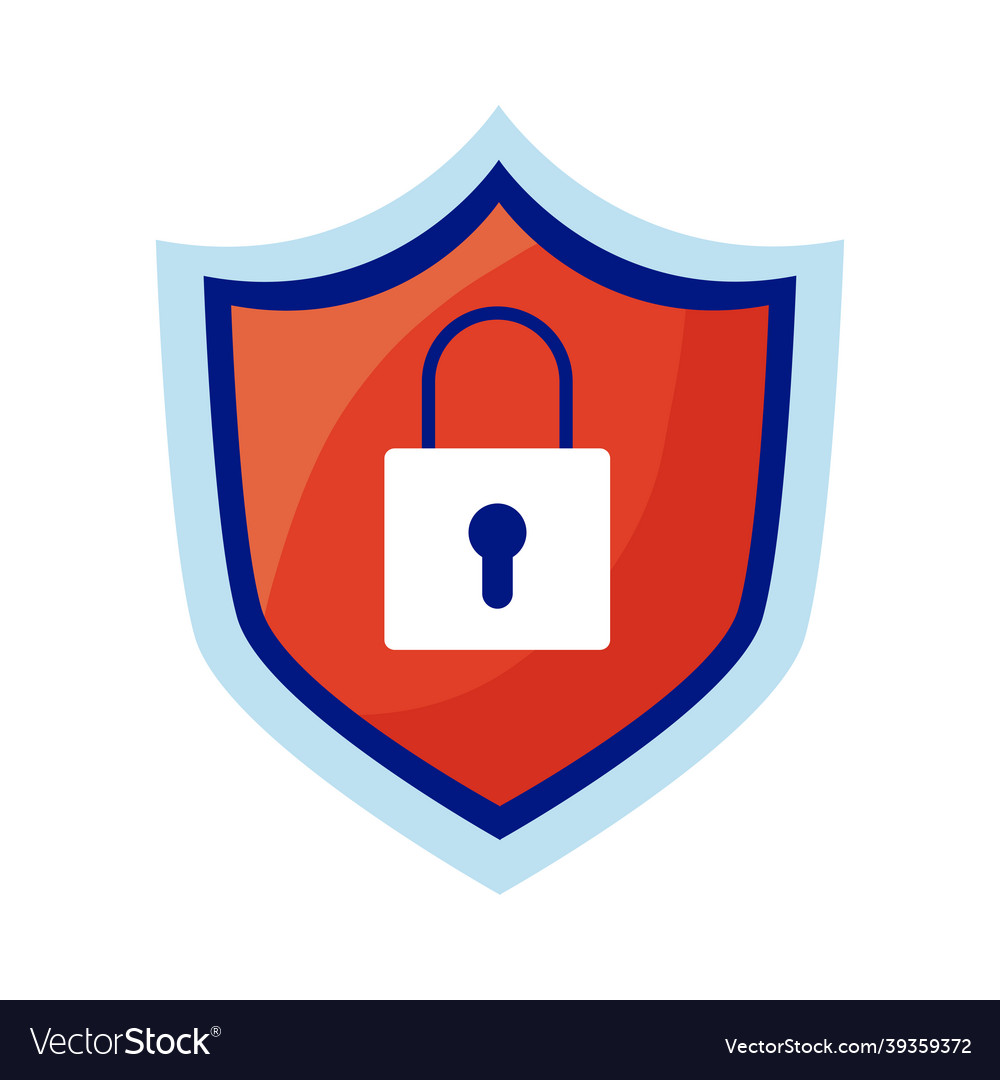 Shield with padlock Royalty Free Vector Image - VectorStock