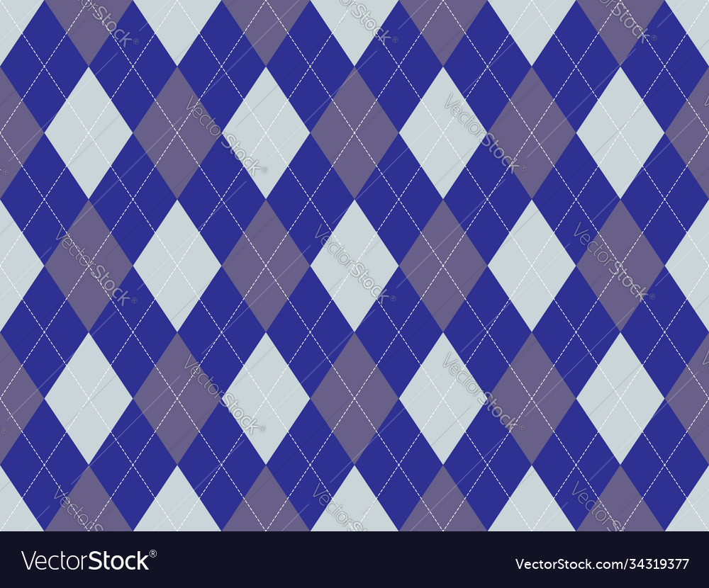 Argyle pattern seamless fabric texture background Vector Image