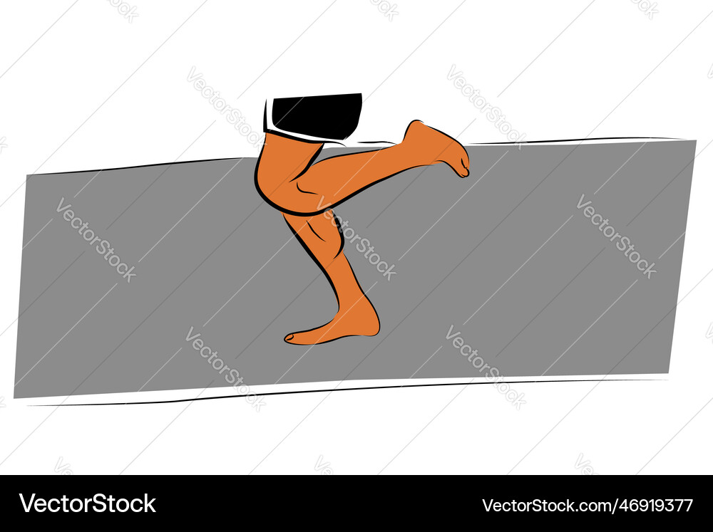 Barefoot man runner simple colorful hand draw Vector Image