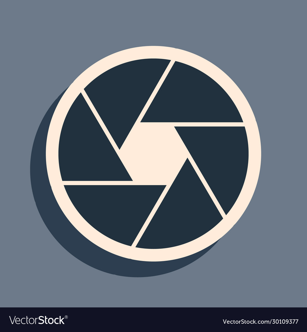 Black camera shutter icon isolated on grey Vector Image Black camera shutter icon isolated on grey Vector Image