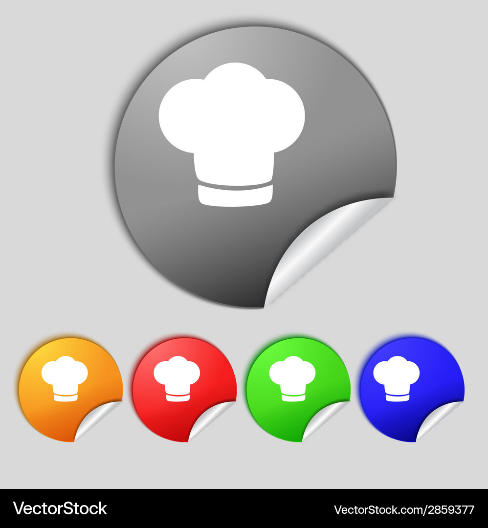 Chef hat sign icon cooking symbol cooks set Vector Image