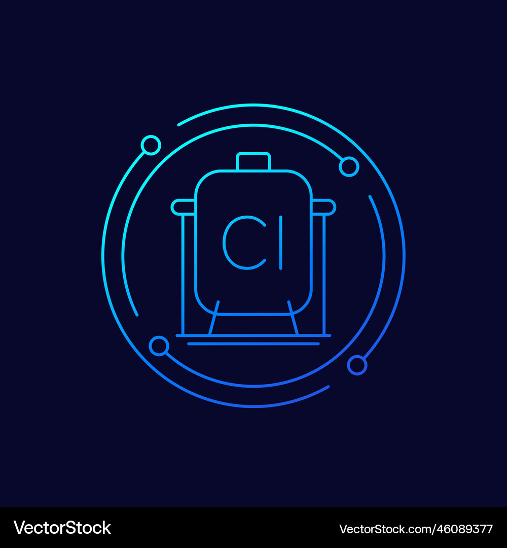 Chlorine gas tank storage icon linear design Vector Image