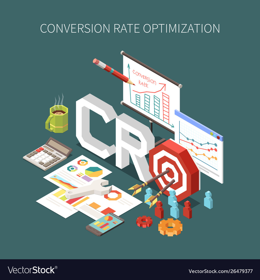 Conversion rate optimization concept Royalty Free Vector