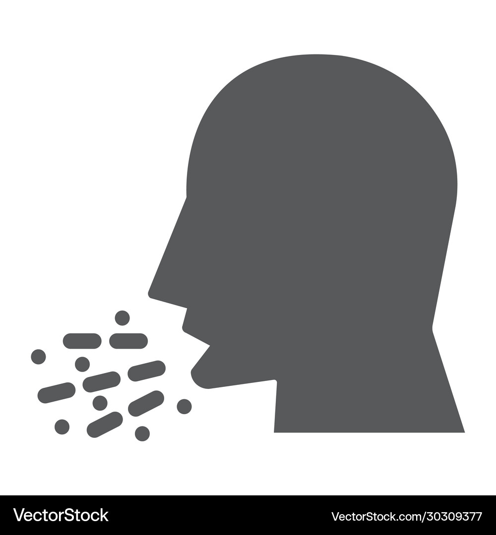 Husten Glyphen-Symbol Coronavirus und Grippe Husten