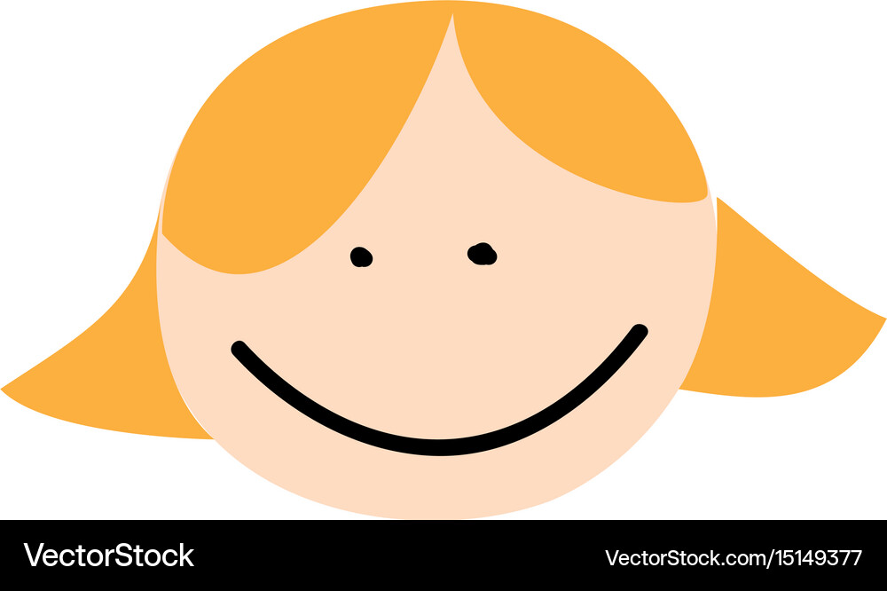 Cute girl head drawing character Royalty Free Vector Image