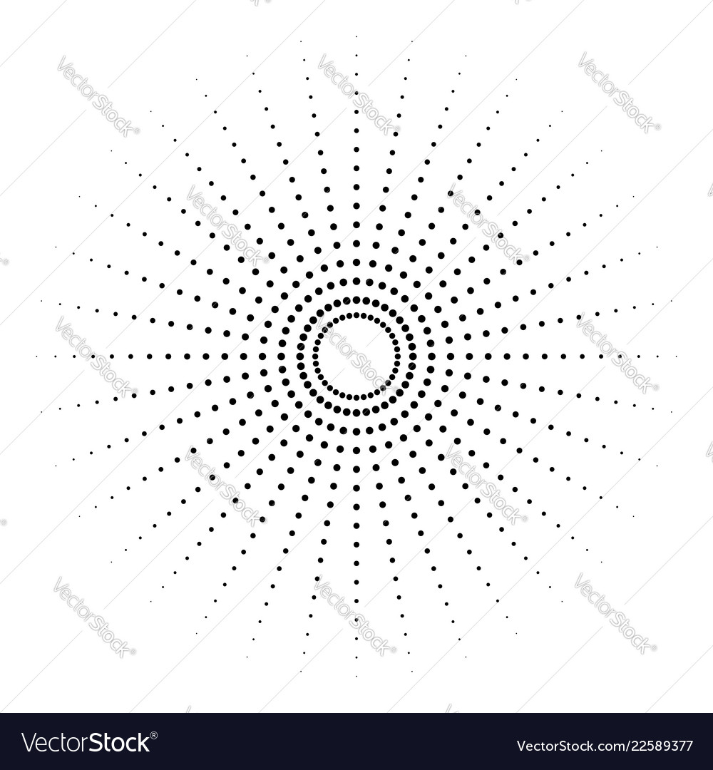 Dotted radial element circle circular pattern Vector Image