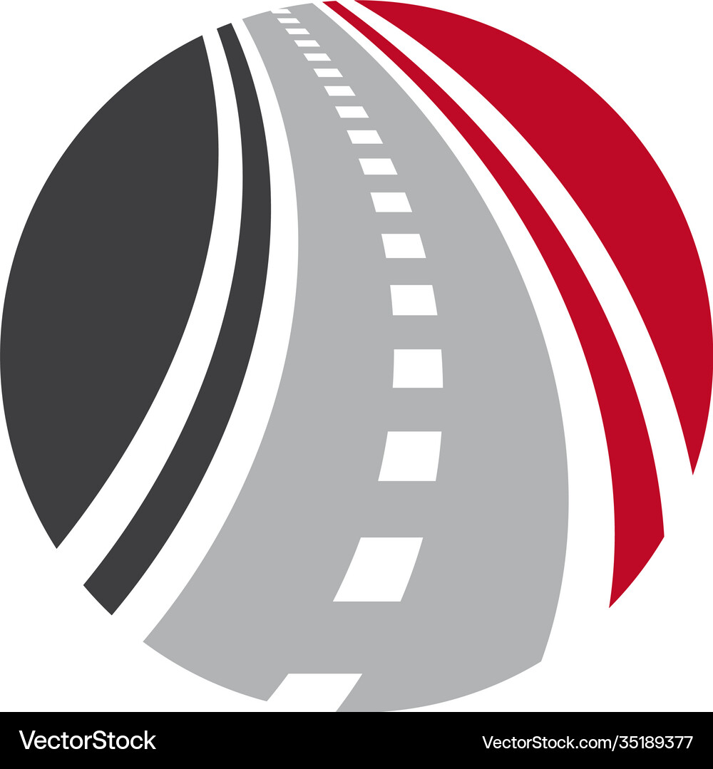 Highway logo combination curved road and Vector Image