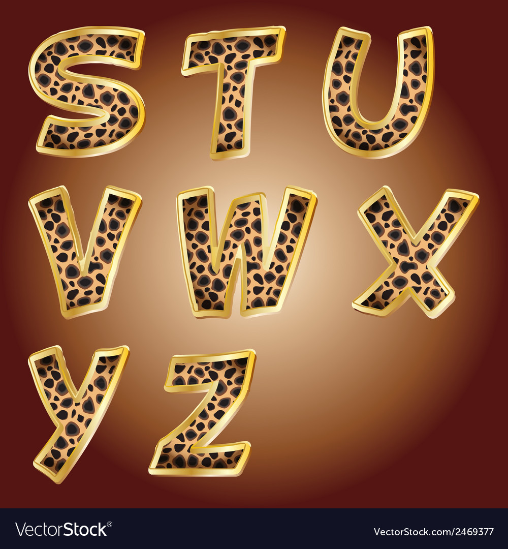 Leopard letters Royalty Free Vector Image - VectorStock