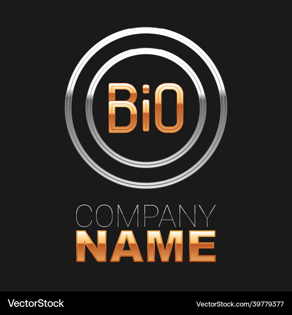 Line banner label tag logo for bio green Vector Image