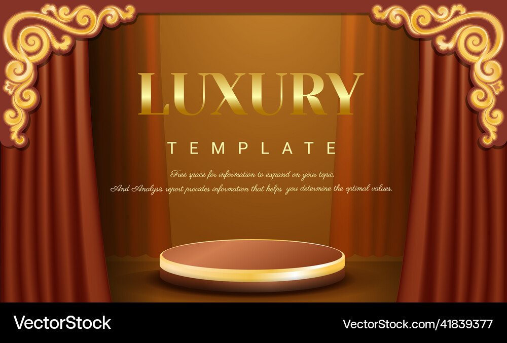 Product stand and curtains background Royalty Free Vector