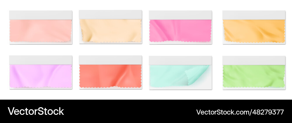 Realistic fabric swatch and color sample mockup Vector Image