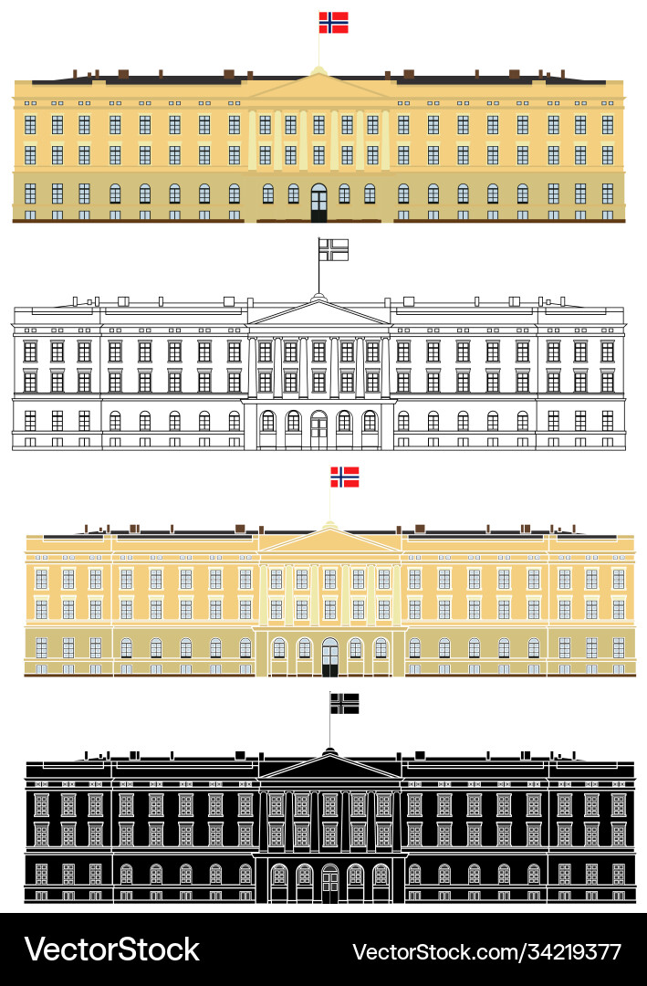 Royal palace in oslo norway Royalty Free Vector Image