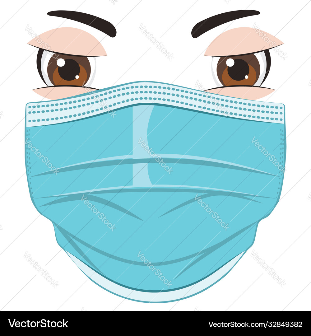 Cartoon eyes and face mask Royalty Free Vector Image