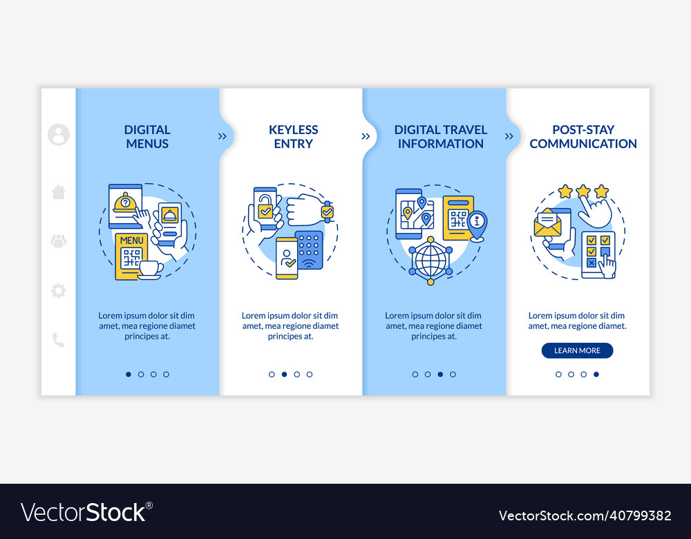 Contactless technology for hotels blue and white Vector Image