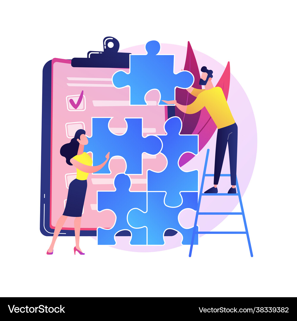 Coworkers project management concept metaphor Vector Image
