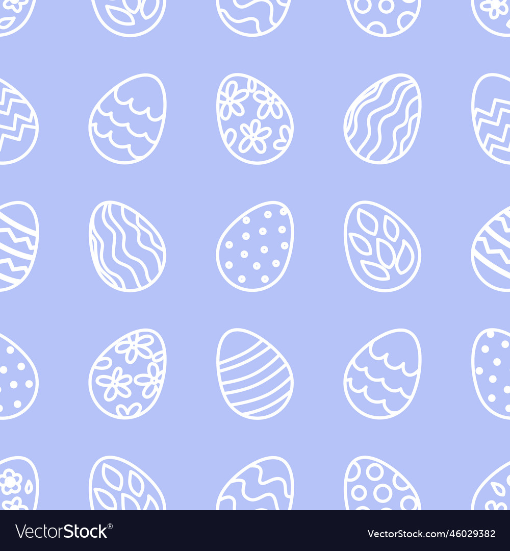 Cute easter pattern doodle easter eggs on a pale Vector Image