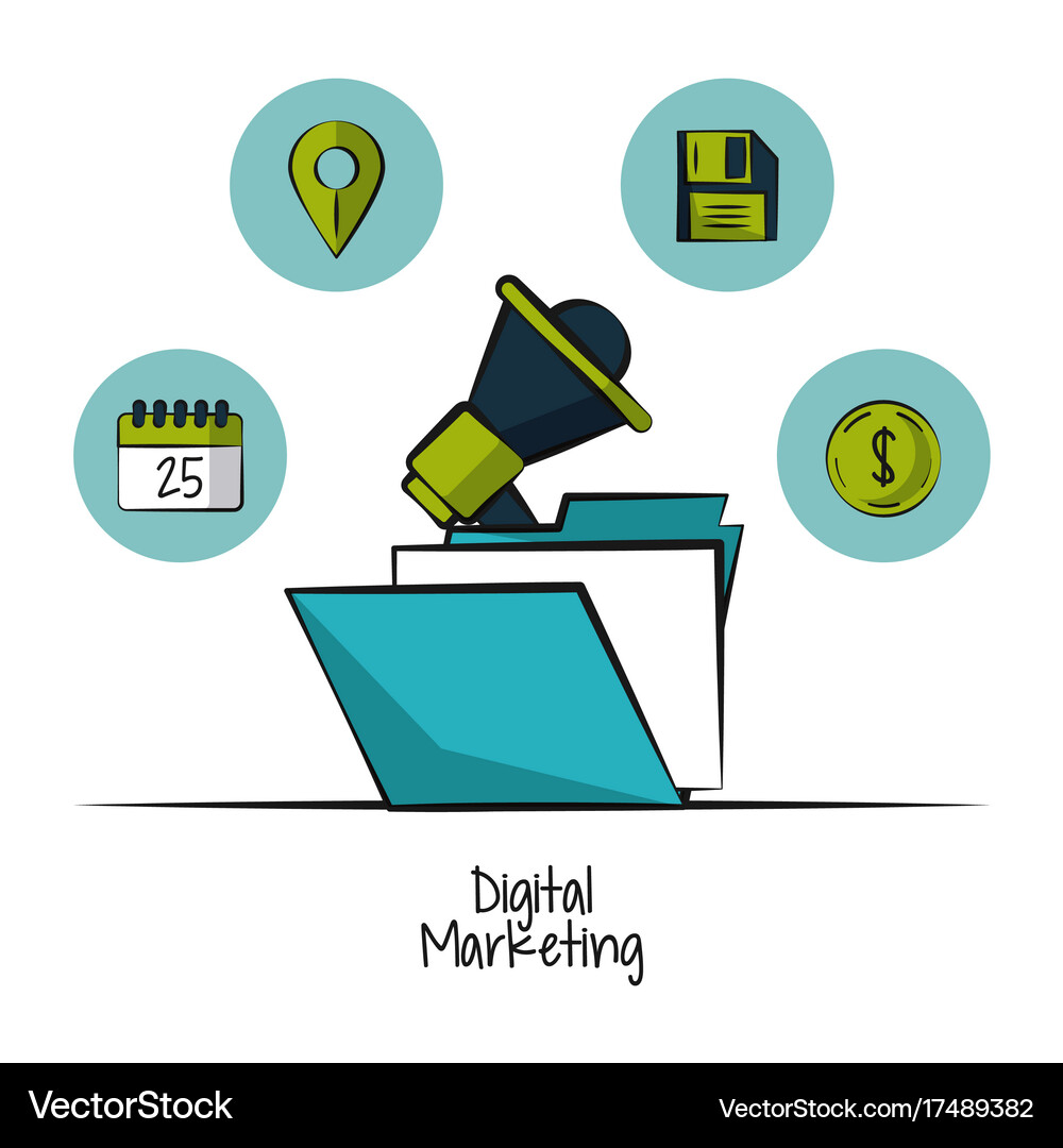 Digital marketing and business Royalty Free Vector Image