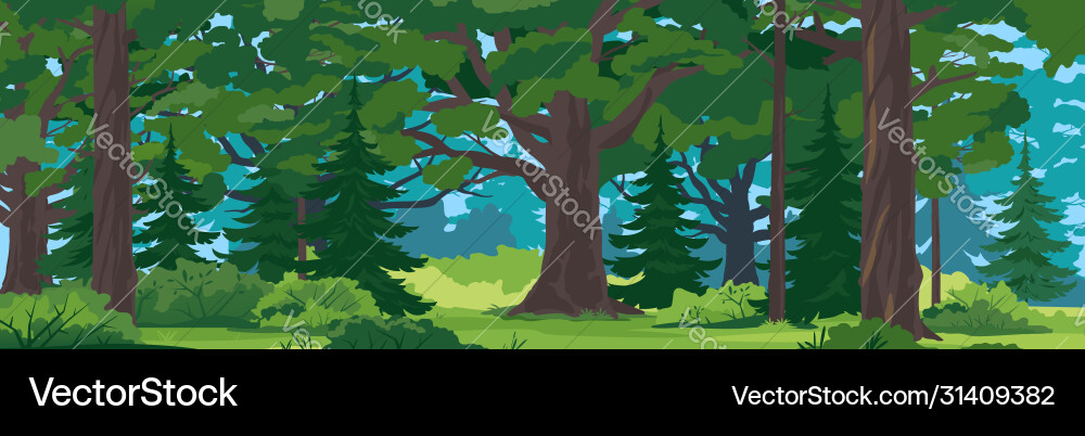 European forest nature landscape background Vector Image