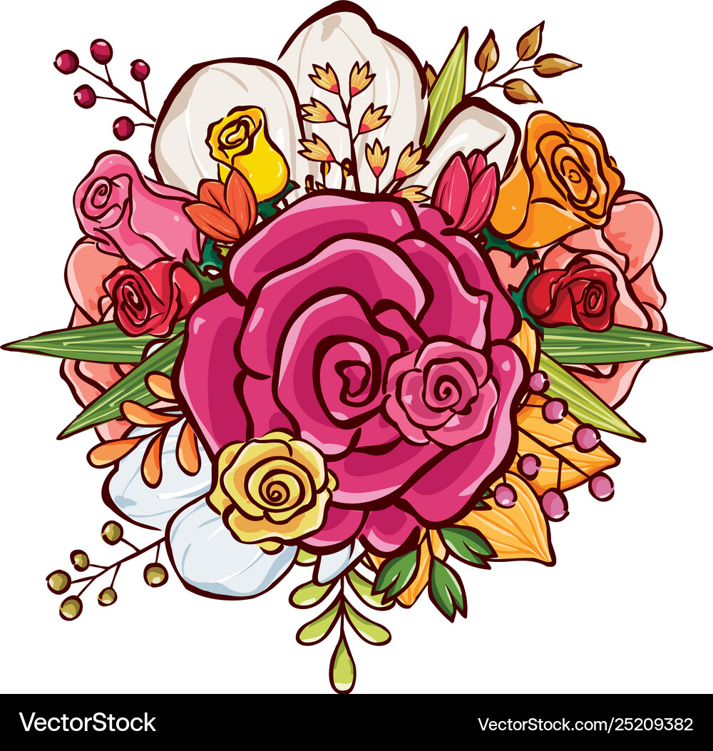 Flower bouquet Royalty Free Vector Image - VectorStock