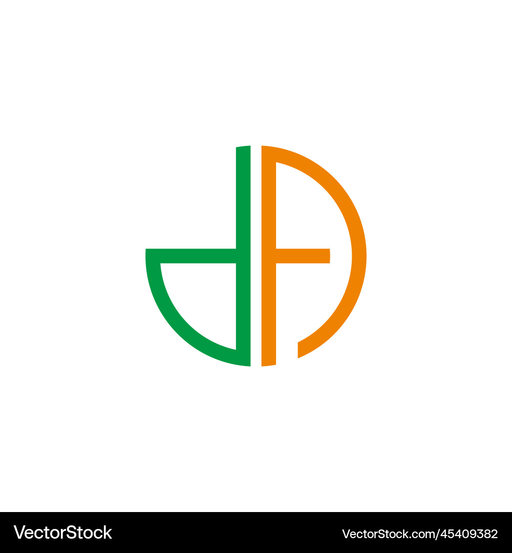 Letter da circle geometric thin line logo Vector Image