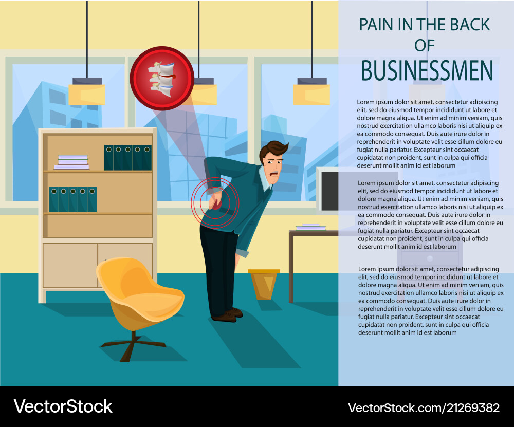 Pain in back businessmen Royalty Free Vector Image