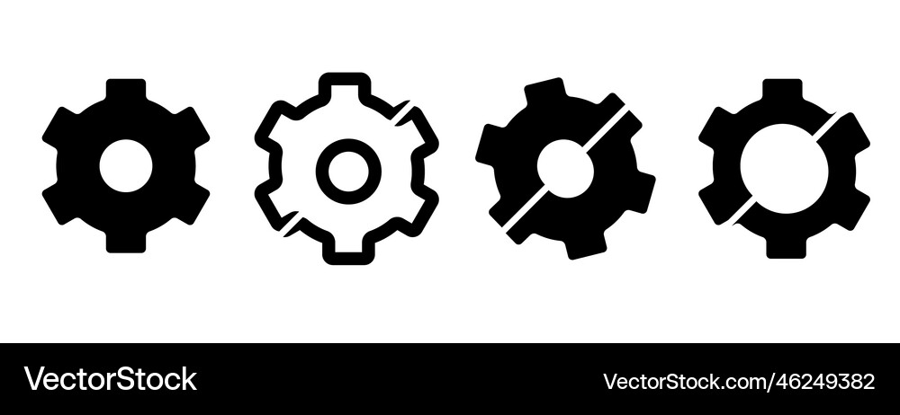 Setup and settings icons set collection of simple Vector Image