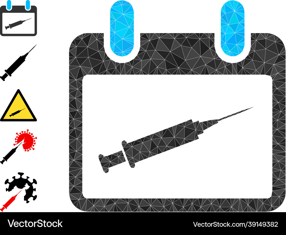 Vaccination calendar polygonal icon and other Vector Image