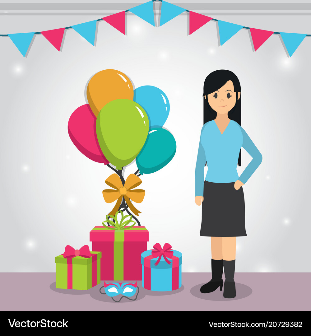 Young woman in party Royalty Free Vector Image