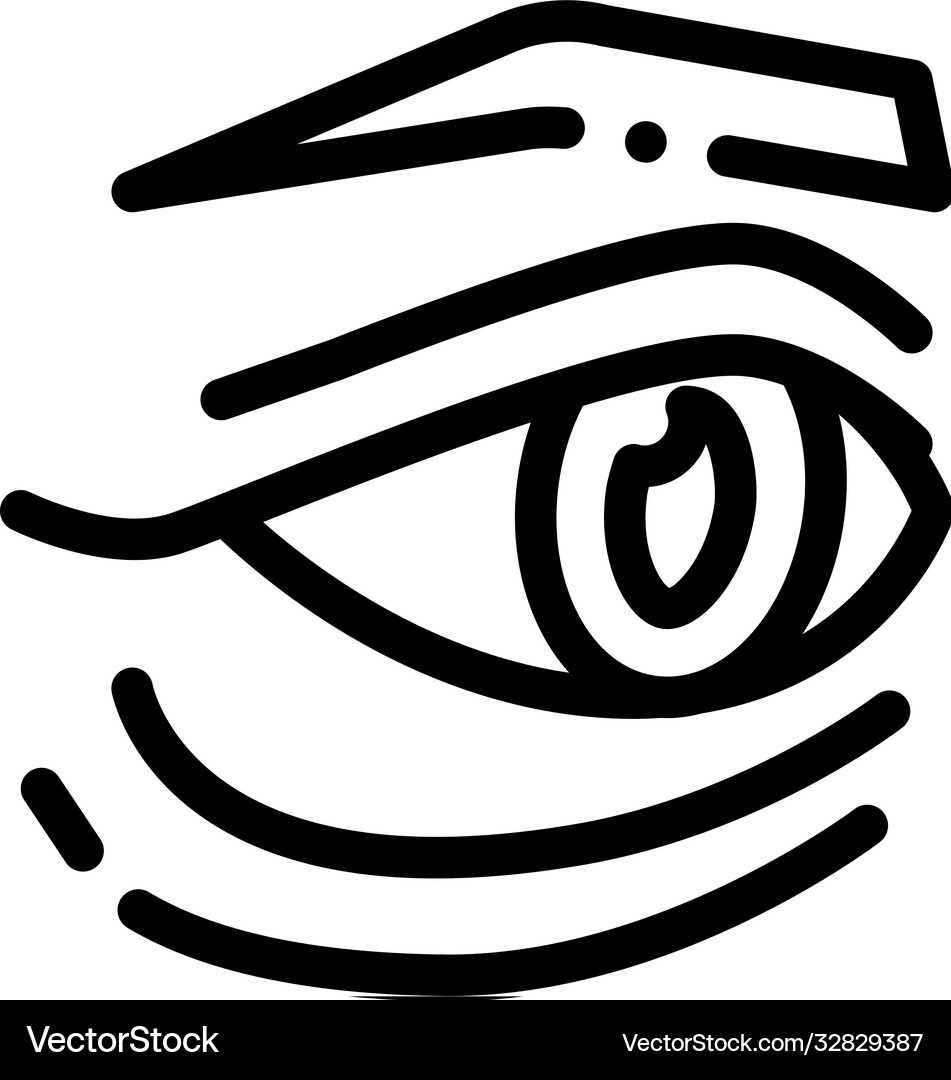 Bags under eyes icon outline Royalty Free Vector Image