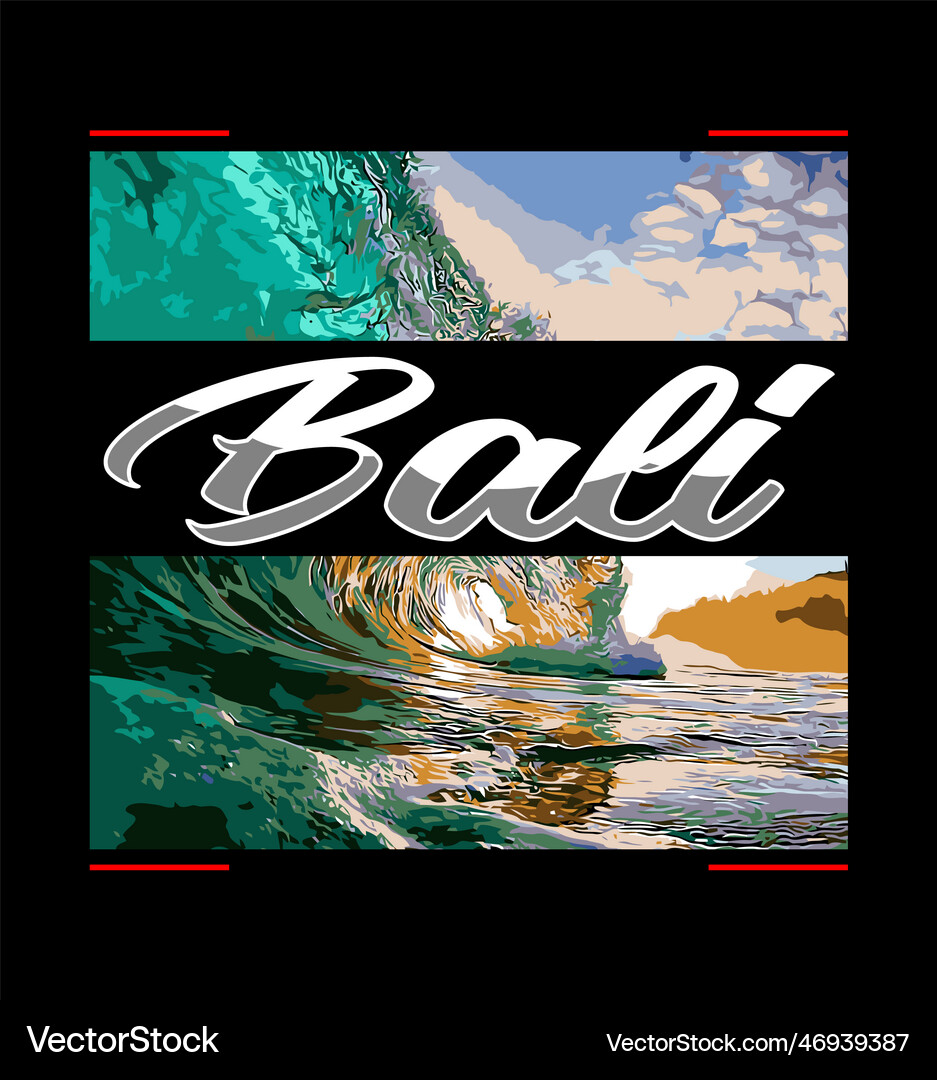 Bali island art for graphic design needs Vector Image
