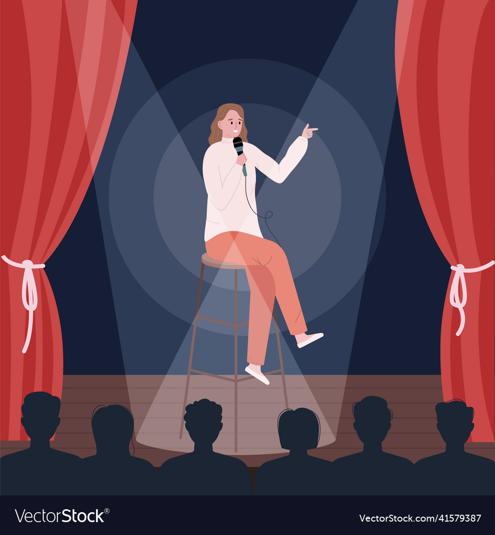 Comedy show stage composition Royalty Free Vector Image