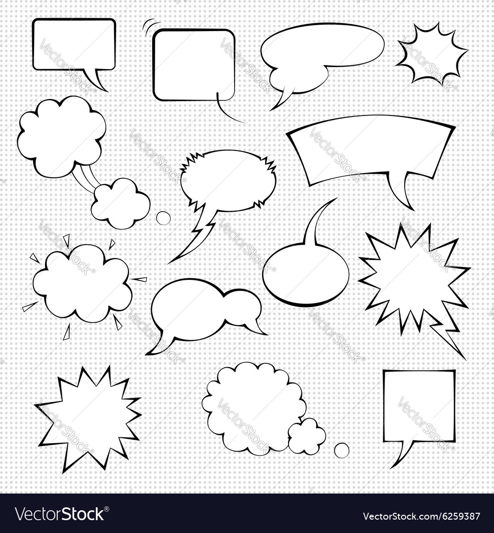 Comic speech bubble set Royalty Free Vector Image