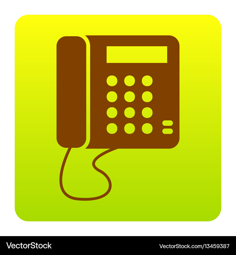 Communication or phone sign brown icon Royalty Free Vector