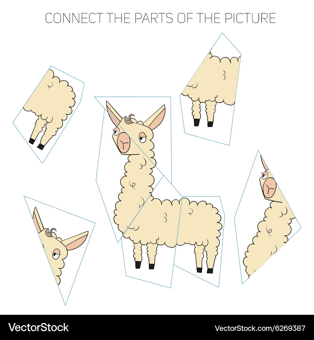 Connect parts picture game Royalty Free Vector Image