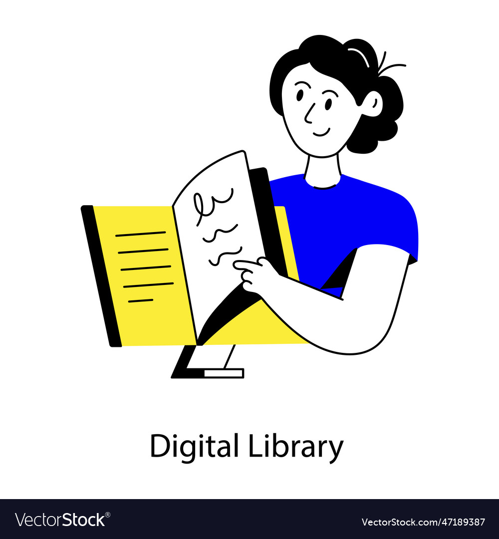 Digital library Royalty Free Vector Image - VectorStock