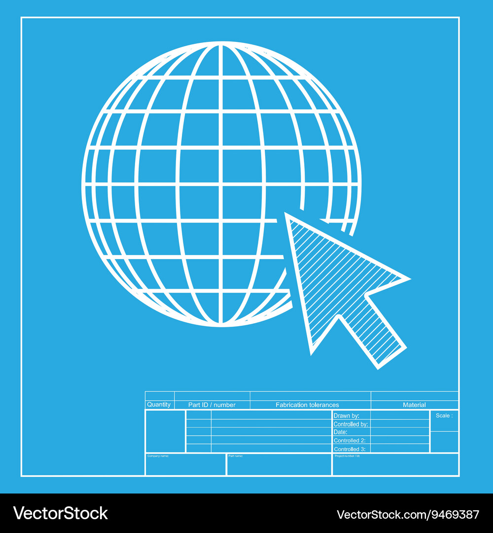 Earth globe with cursor white section of icon Vector Image