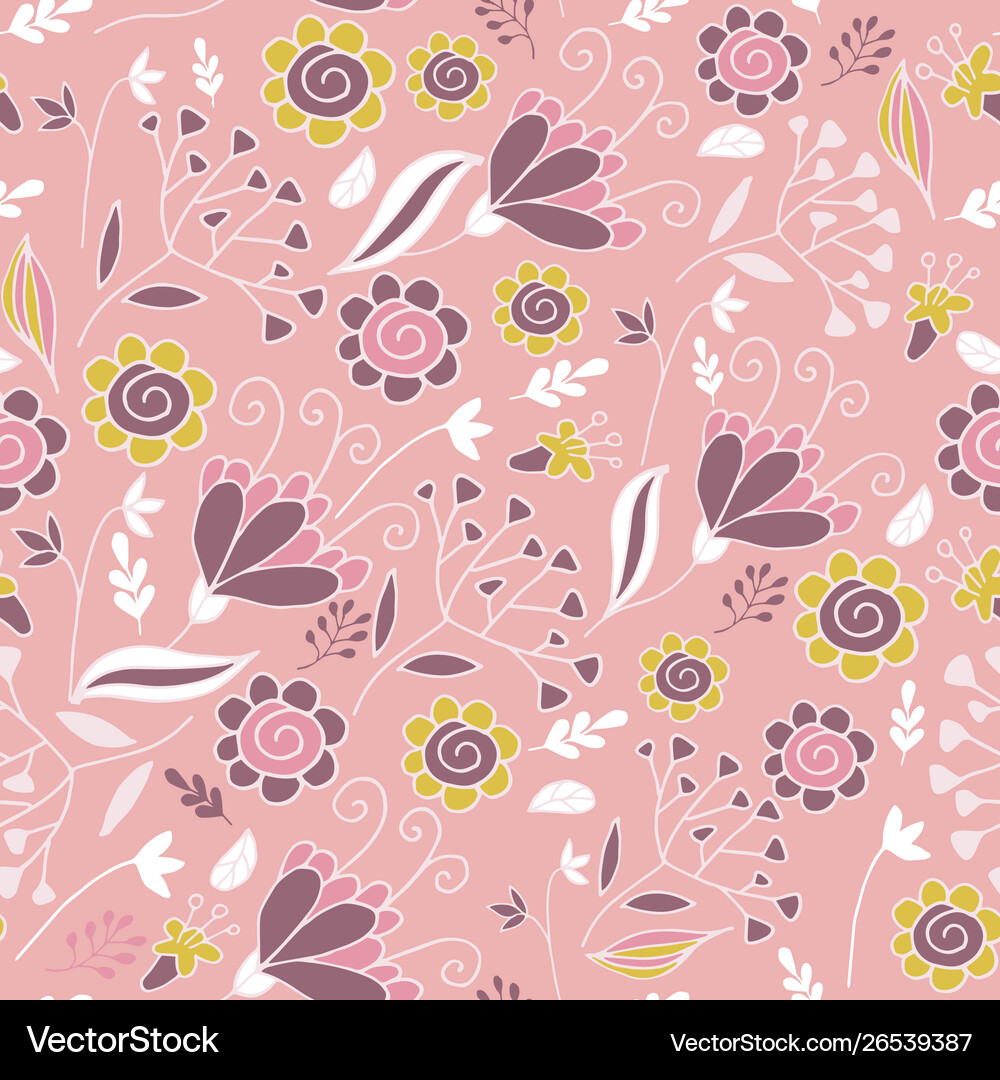 Elegant seamless pattern with flowers in pink Vector Image