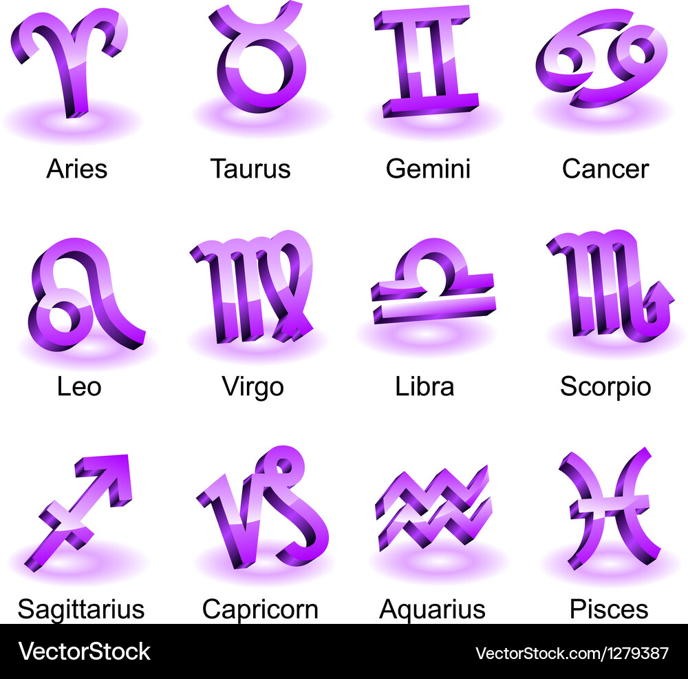 Horoscope zodiac star signs Royalty Free Vector Image