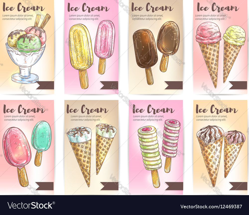 Ice Cream Menu Card Template Royalty Free Vector Image