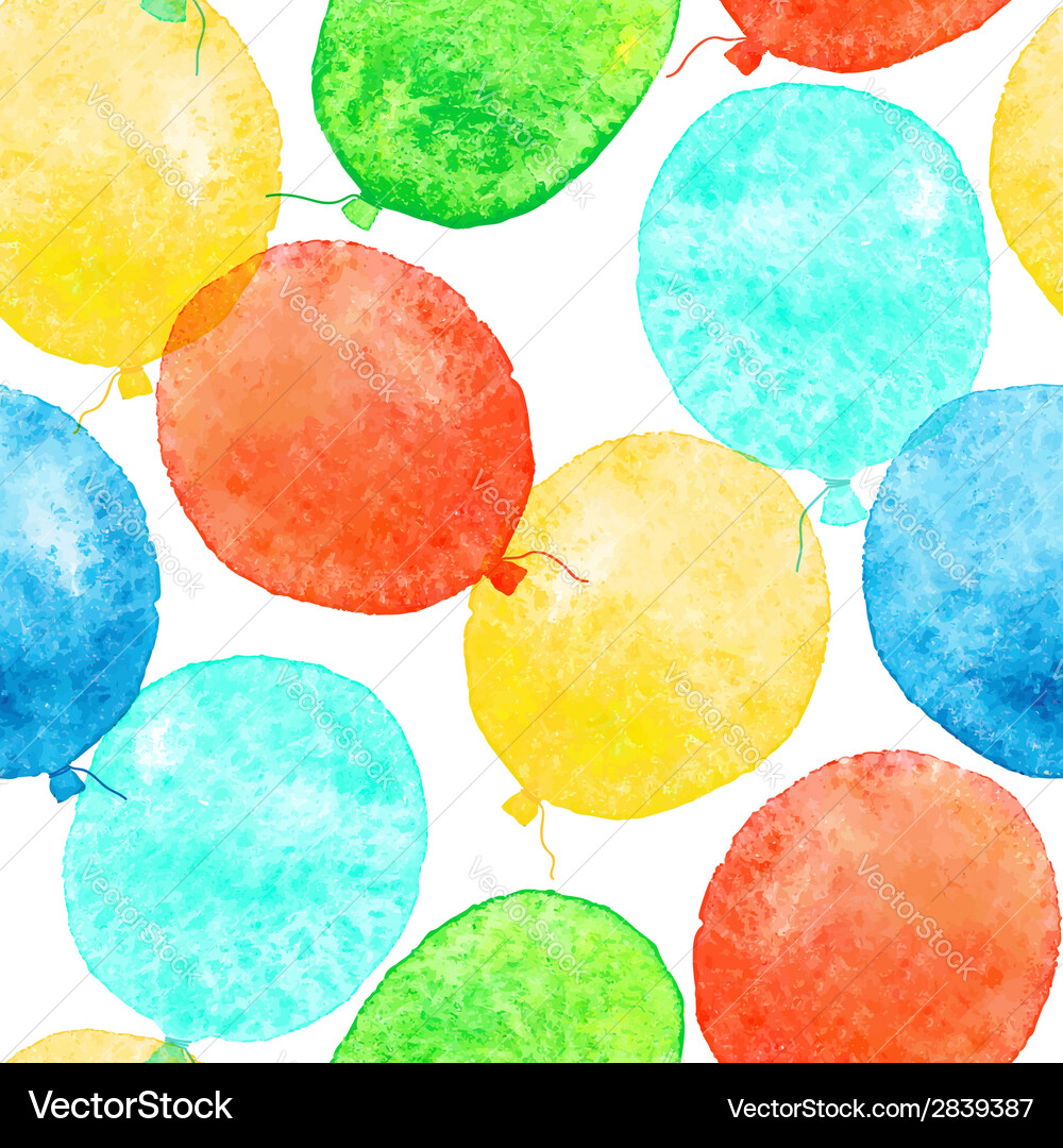 Seamless pattern with colorful watercolor balloons