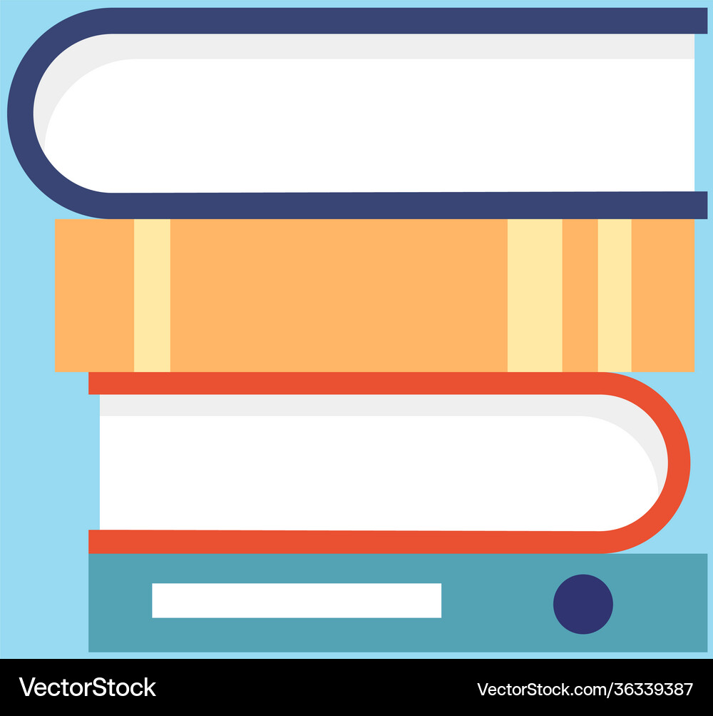 Set colored books in cartoon style horizontal Vector Image