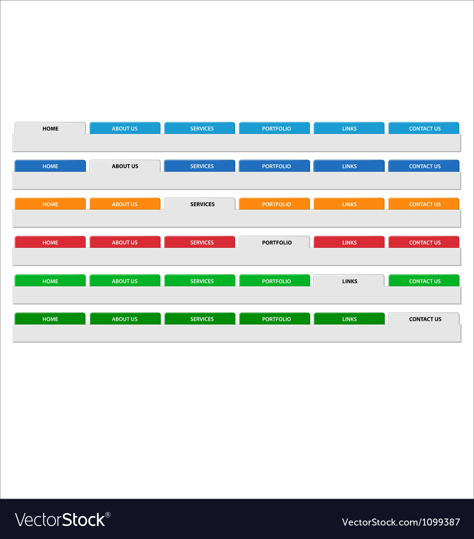 Simple web menu header set Royalty Free Vector Image