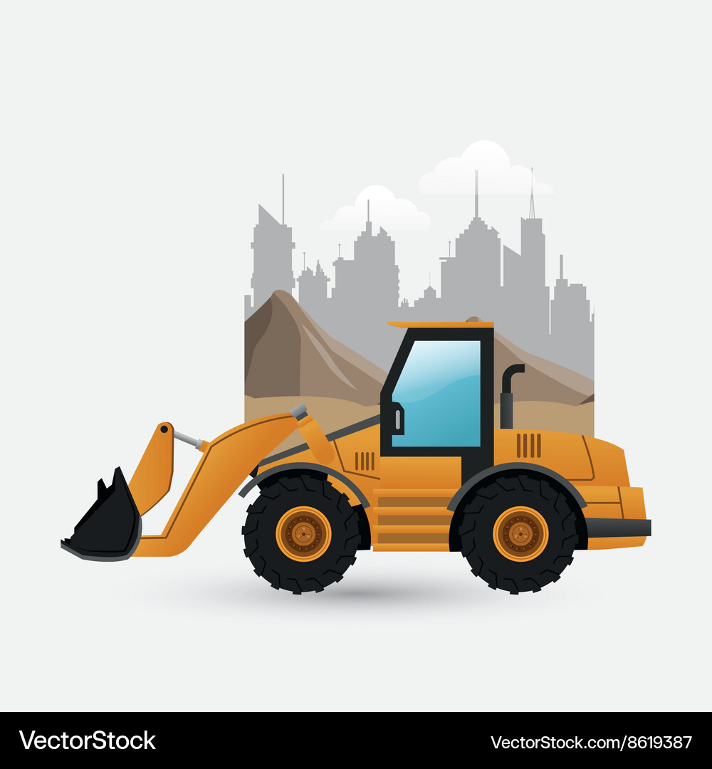 Under construction design truck concept repair Vector Image