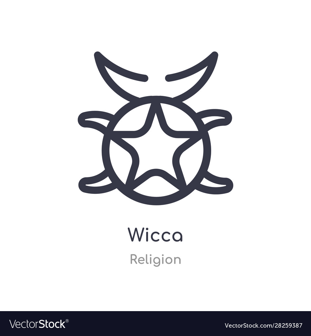 Wicca outline icon isolated line from religion Vector Image