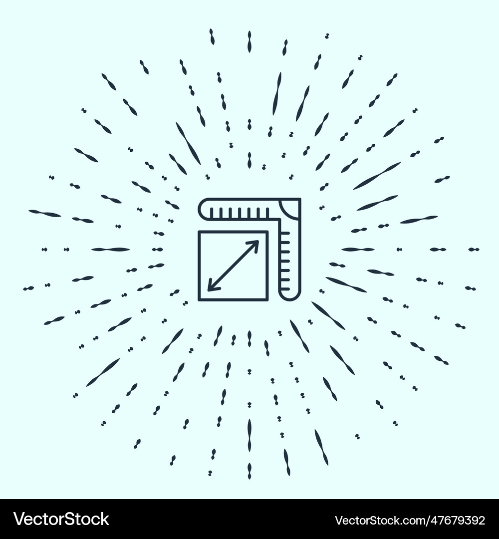 Black line paper size icon isolated on grey Vector Image