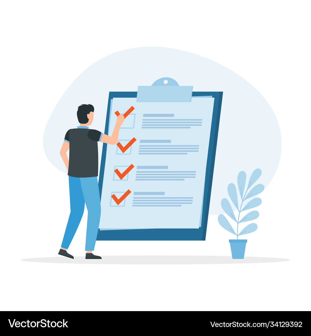 Checklist with Questionnaire Royalty Free Vector Image